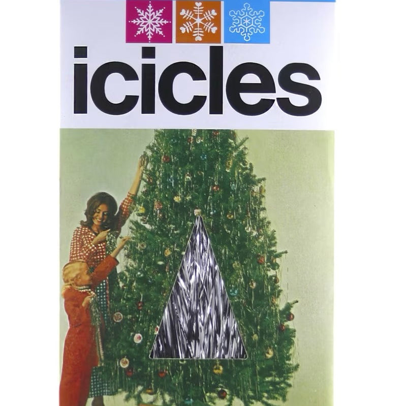 Retro Silver Tinsel Christmas Tree Icicles | Candy Cane Christmas Company